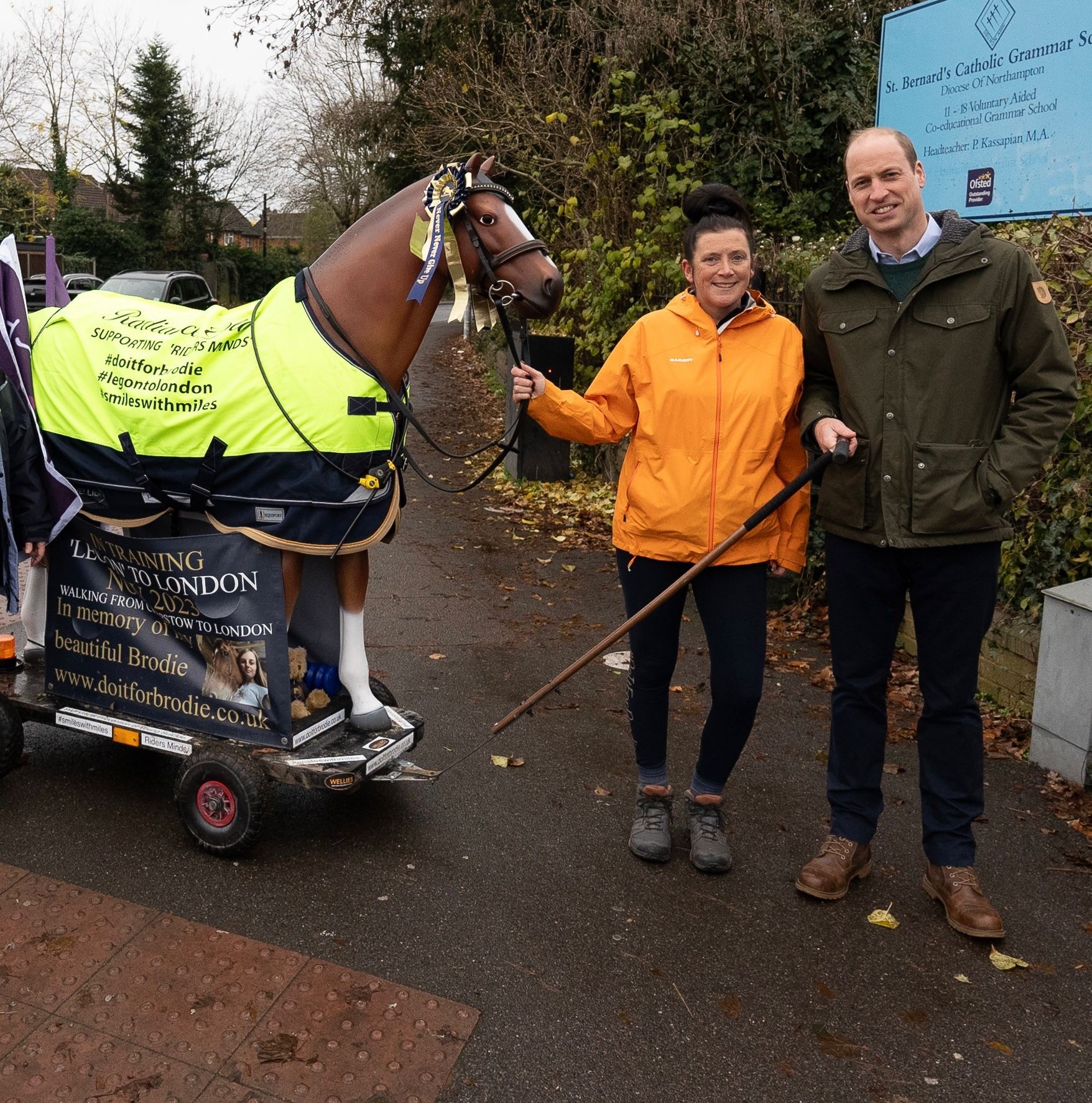 Bereaved mother sets off on 140-mile walk towing resin horse in memory ...